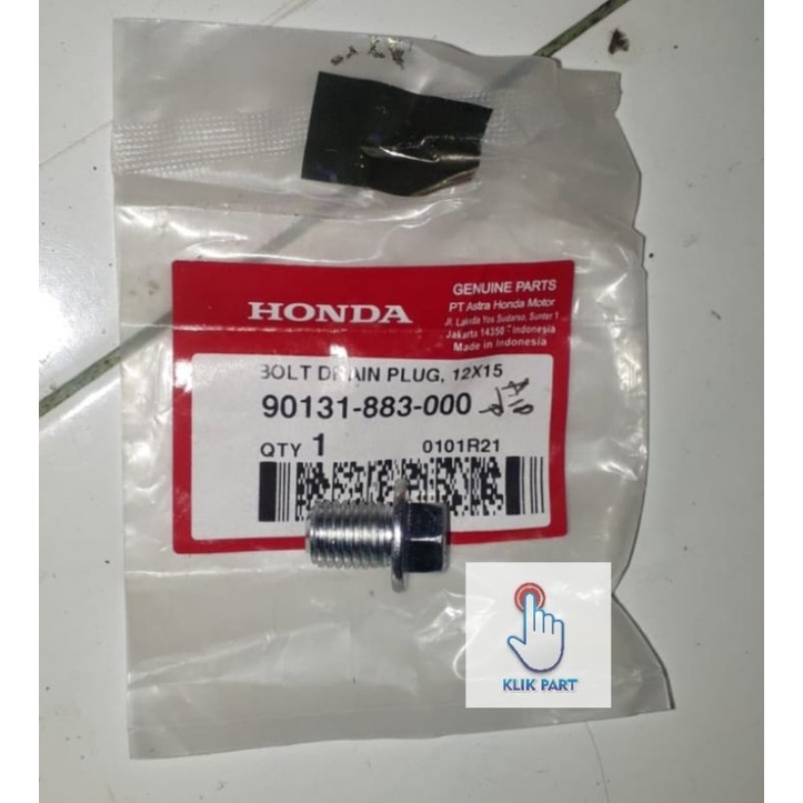 Jual 90131-883-000 BOLT DRAIN PLUG, 12X15 adv150, adv160, beat street ...