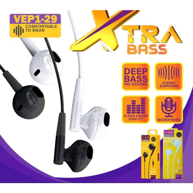 Jual Handsfree Headset V-Gen Extra Bass VEP1-29 Dan VEP1-28 Handset ...