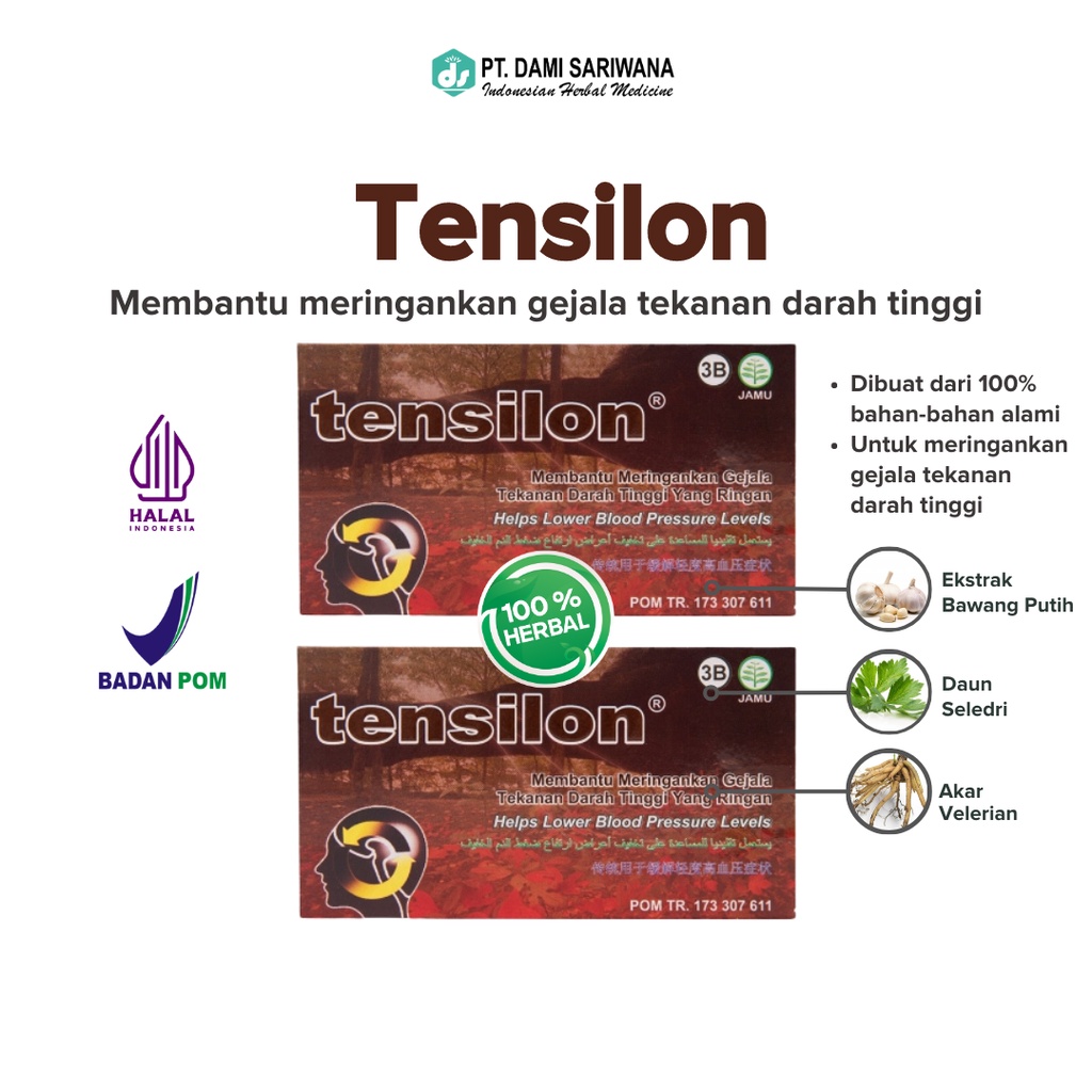 Jual Jamu Herbal TENSILON 12 Kapsul Meringankan Gejala Tekanan Darah ...