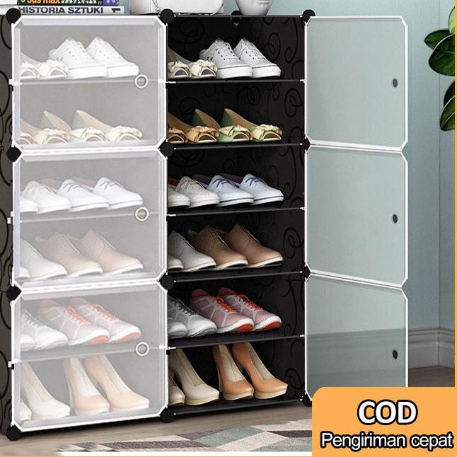 Jual ♬ Rak Sepatu Tertutup Anti Debu Shoe Storage Boxes Minimalis 4 /6 ...