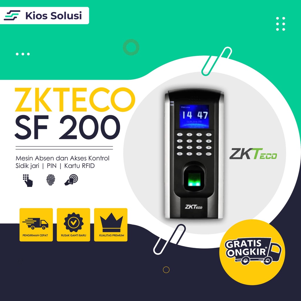 Jual Mesin Absensi dan Akses Kontrol ZKTECO SF200 | Mesin Absen Sidik Jari | Pin | Kartu RFID ...