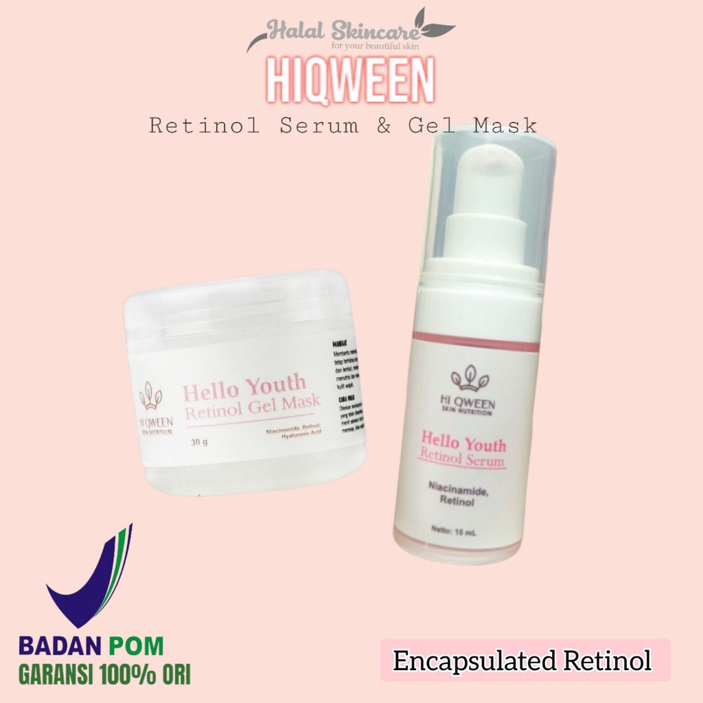 Jual HIQWEEN Retinol Serum Gel Cream Mask Anti Aging Ori Bpom | Shopee ...