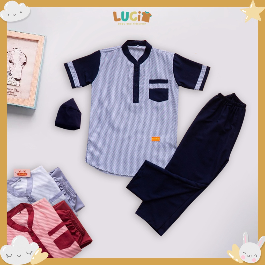 Jual luciokids Baju Muslim Koko Kurta Pakistan Free Peci Kupluk Kopyah ...
