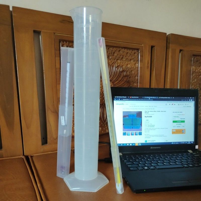 Jual Set 3 IN 1 Hydrometer Solar, Thermometer Glass Gelas Ukur PP 500 ...