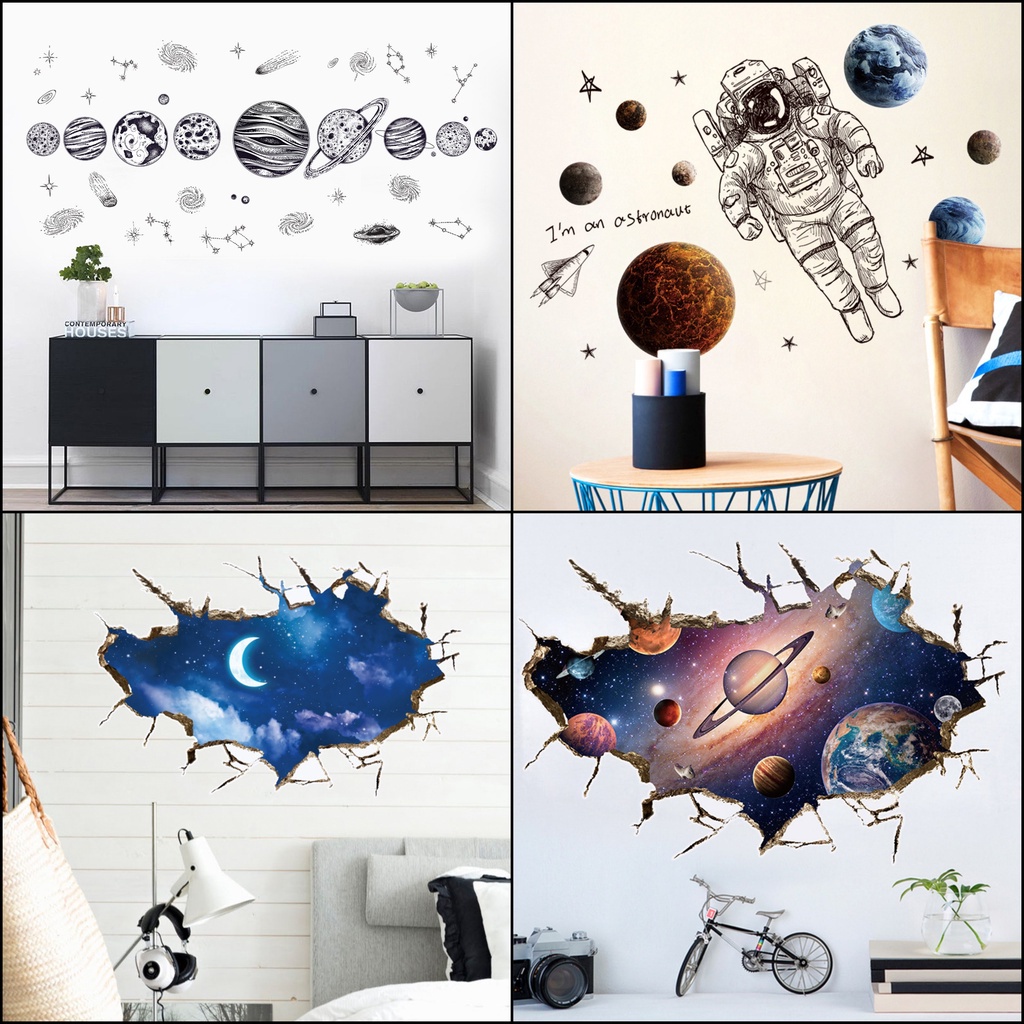 Jual Adek Wallsticker Wall Sticker Planet Tata Surya Transportasi Mobil ...