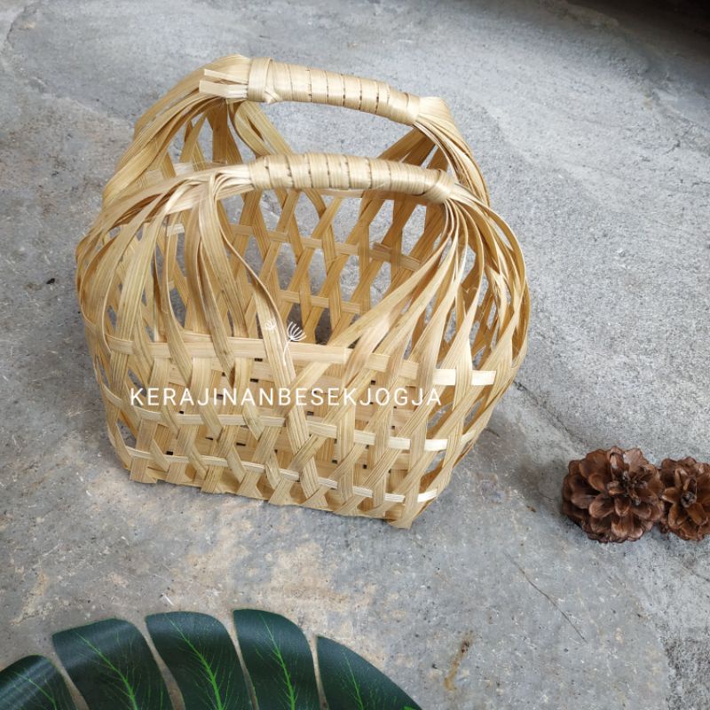 Jual (KL12)TAS SNACK NATURAL TAS HAMPERS ANYAMAN BAMBU/TAS HAMPER ULTAH ANAK/ tas bambu / tas ...