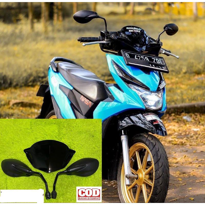 Jual Paket Variasi Motor ( 2in1 ) Spion X1 Plus Visor model Beat karbu ...