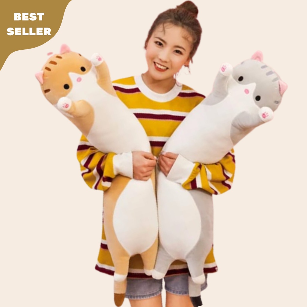 Jual Boneka Guling Kucing /Boneka Kucing Import Murah 60 cm | Shopee ...