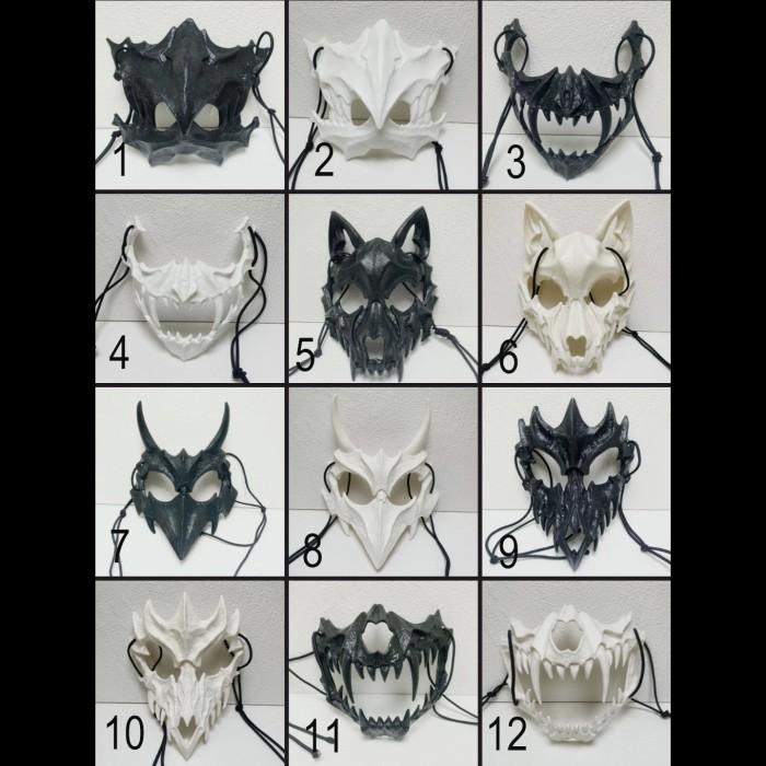 Jual Topeng Mask Skull Werewolf Tengu Tiger Yasha Nue Dragon 058 ...