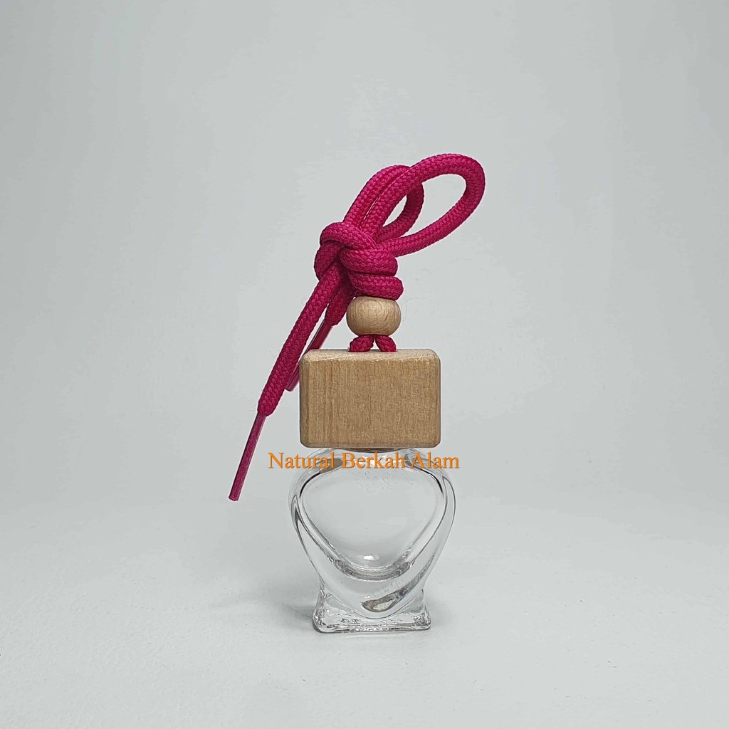 Jual Botol Parfum Gantung 10 Ml Heart Tutup Kayu Kotak / Botol Kaca ...