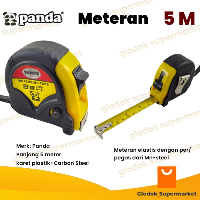 Jual Meteran 5m Roll Meter 5 Meter Gulungan Meteran Panda Measuring ...