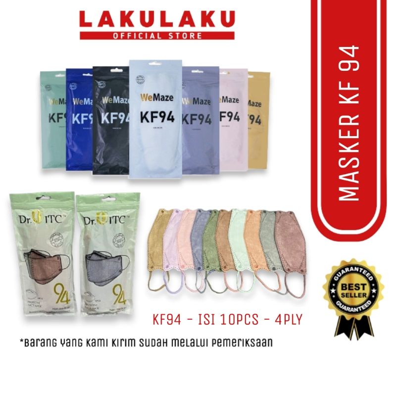 Jual LAKULAKU Masker KF94 4 Ply Original Isi 10 Pcs | KF94 Mix | Wemaze ...