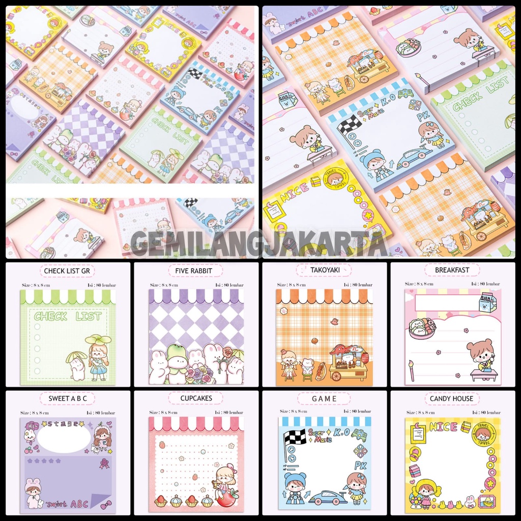 Jual GM - KERTAS MEMO NOTEPAD STICKY NOTE LUCU UNTUK CATATAN PENTING ...