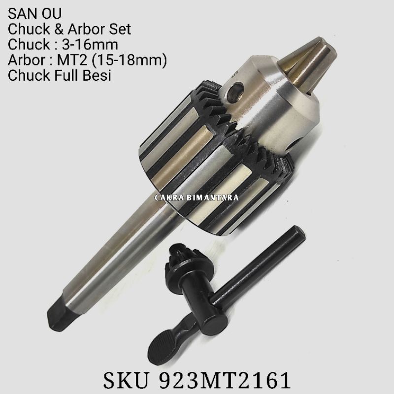 Jual Chuck drill 3-16mm Set Arbor MT2 Hower mesin bor bubut MT-2 full ...