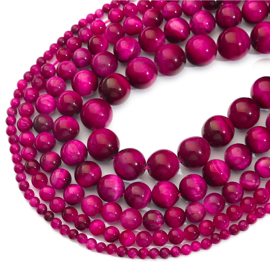 Jual Manik-manik Tiger eye Pink Batu Mata Harimau Warna Merah Muda ...