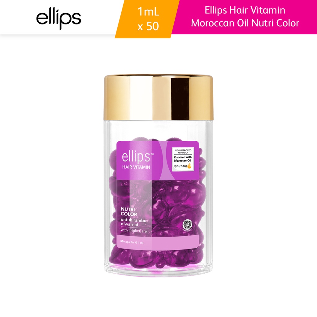 Jual Ellips Hair Vitamin Moroccan Oil Nutri Color Jar 50 Butir | Shopee ...