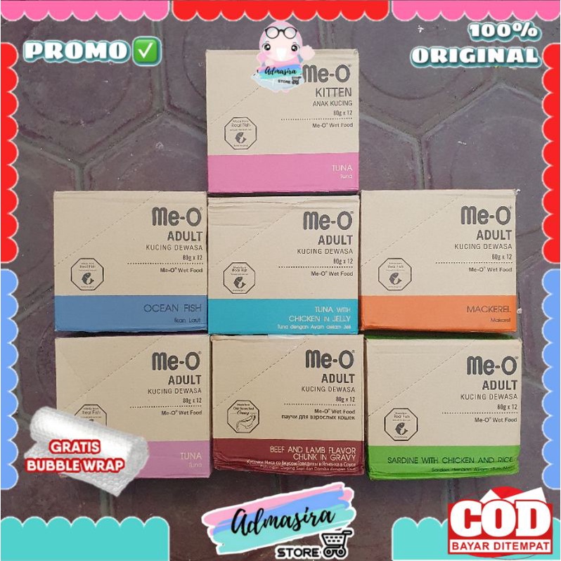 Jual MEO Pouch 80gram Makanan Kucing sachet Me-o pouch 80 gram cat wet ...
