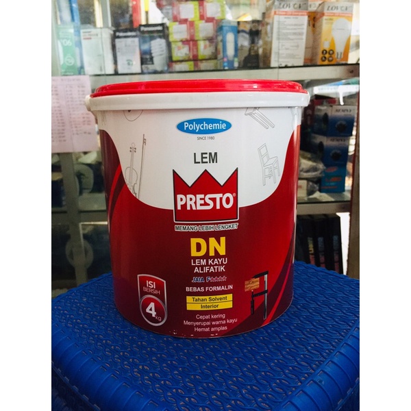 Jual LEM DN PRESTO ALIFATIK GALON 4 KG LEM KAYU | Shopee Indonesia