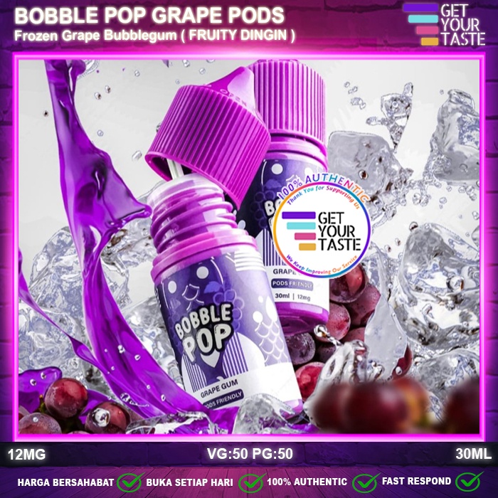 Jual Liquid Mantul Bobble Pop Grape Gum Pods Friendly 30ML Salt by Puff ...