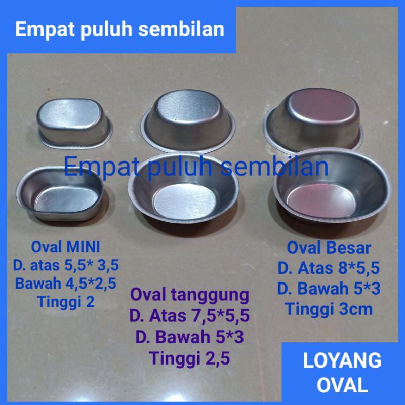 Jual 6 biji Cetakan kue oval PREMIUM / loyang bolu oval / cetakan ...