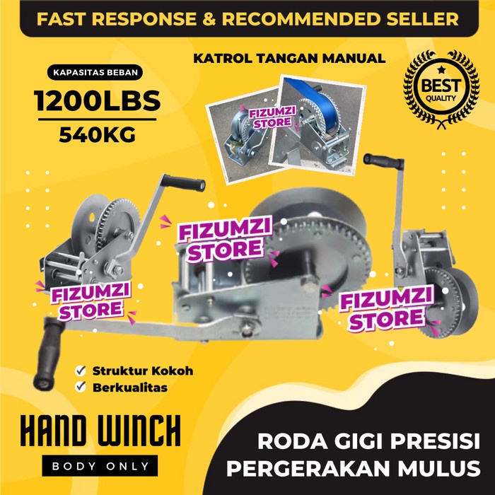 Jual Katrol Boat Winch Kapasitas 1200Lbs, Hand Winch Body, Katrol ...