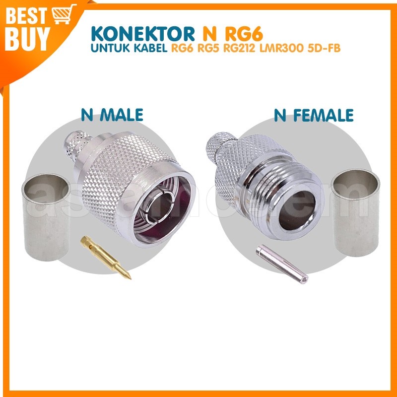 Jual Konektor N Male Konektor N Female RG6 | Shopee Indonesia