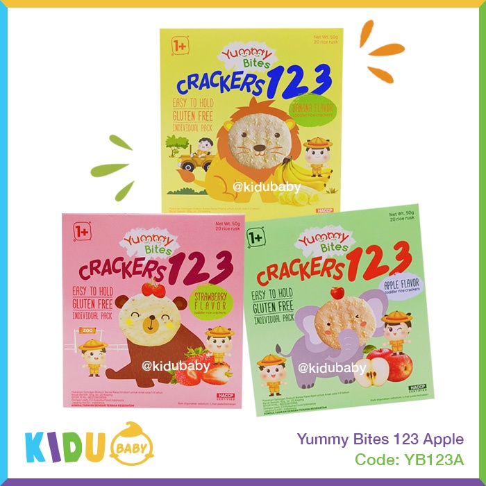 Jual Yummy Bites 123 Snack Bayi 50gram Yummy Bite Rice Cracker Rice ...