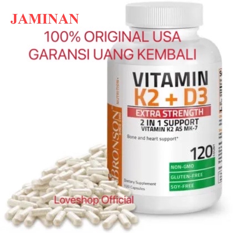 Jual BRONSON VITAMIN D3 K2 5000 10000 IU K2 D3 100% ORIGINAL USA ASLI MURAH suplemen kesehatan ...