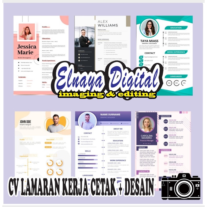Jual cv lamaran kerja desain + cetak | Shopee Indonesia