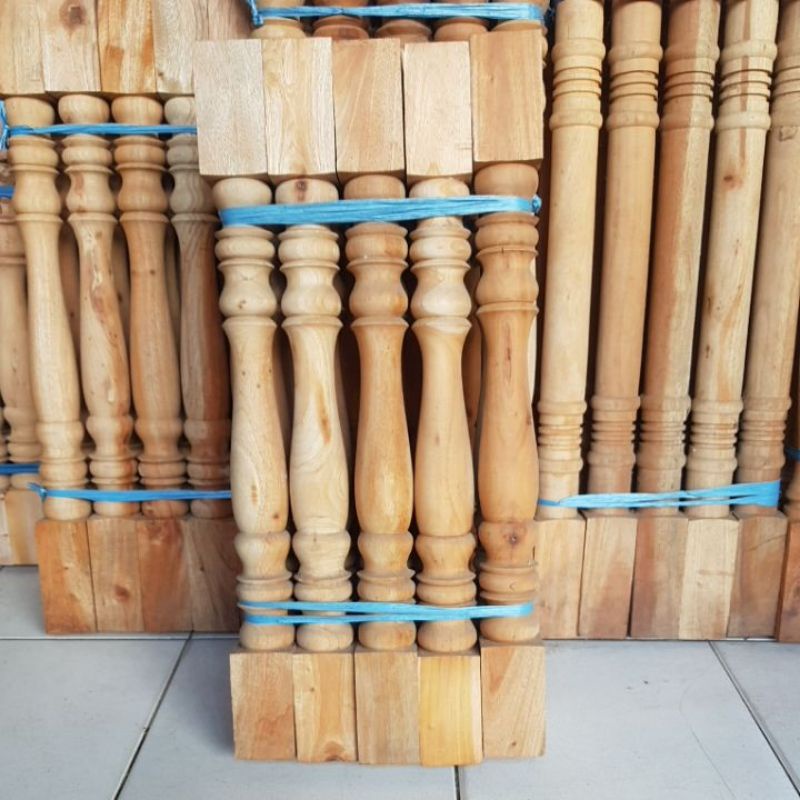 Jual pion pagar kayu model.kd 5x5x60cm | Shopee Indonesia