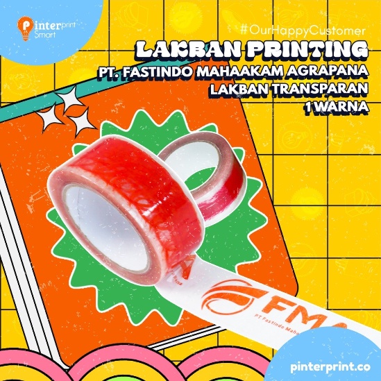 Jual Lakban Printing Dasar Bening/Transparant + 1 Warna Design (order ...