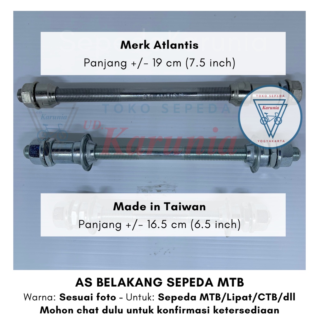 Jual As Roda Belakang Rear Hub Spindle Model Besar Sepeda MTB BMX Lipat ...