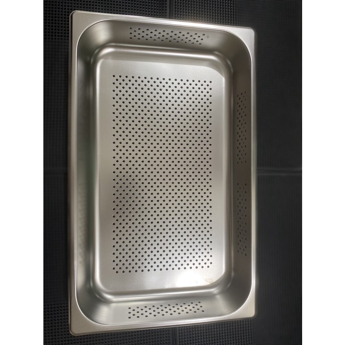 Jual food pan perforated saringan stainless 1/1 6.5cm insert chafing ...