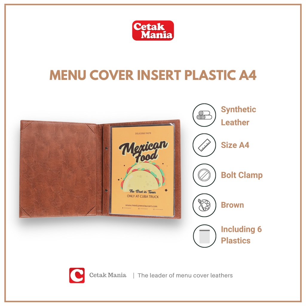 Jual Buku Menu kulit model jepit baut, warna hitam & coklat - cover ...