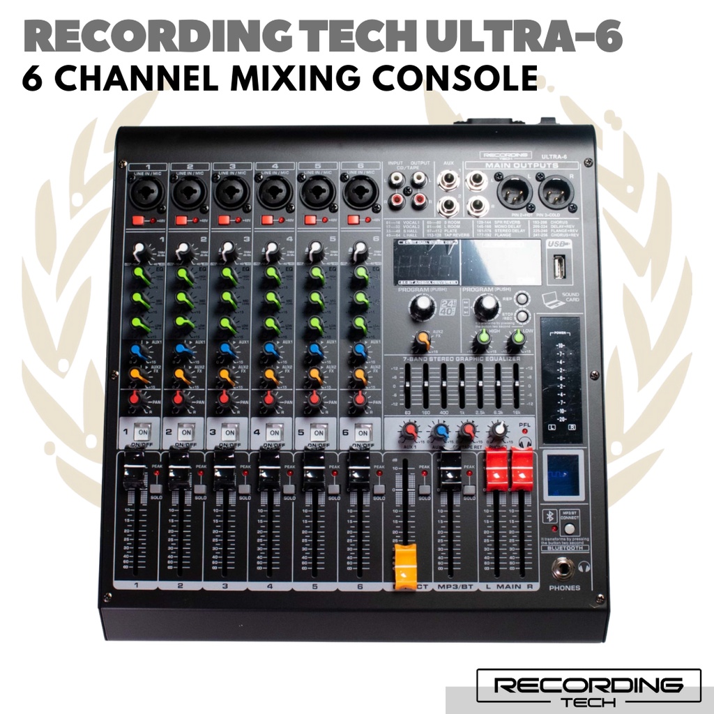 Jual RECORDING TECH ULTRA 6 MIXING CONSOLE | Audio MIxer 6 Channel ...