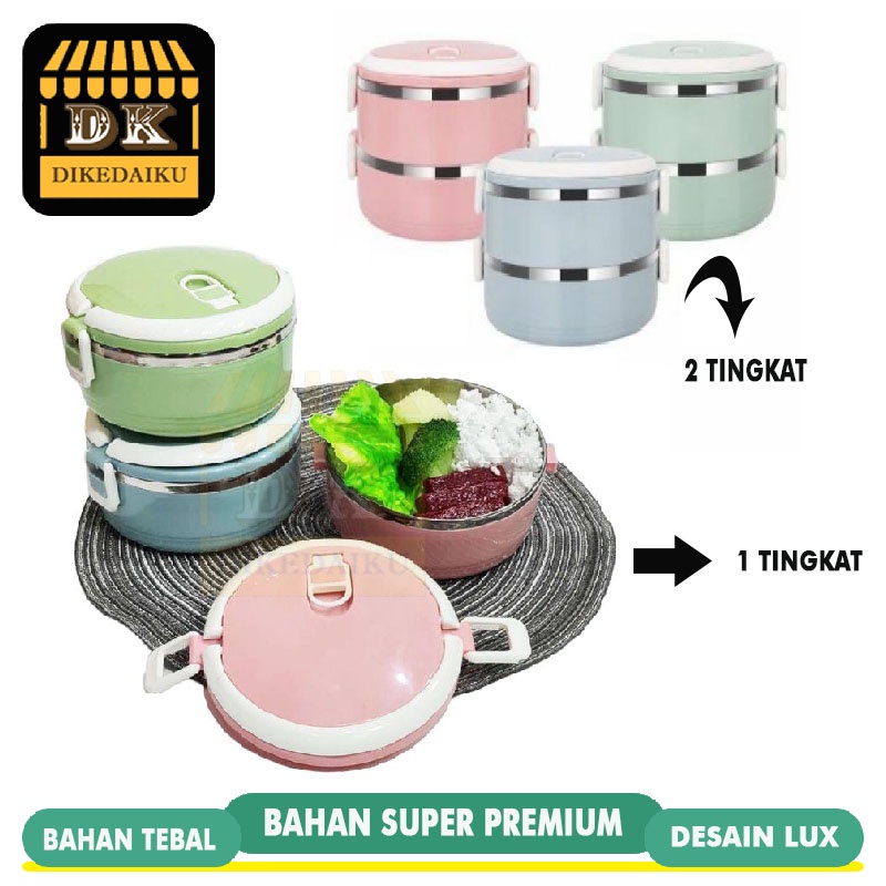 Jual [ 100% TEBAL ] DIKEDAIKU Kotak Tempat Makan STAINLESS STEEL 2 ...