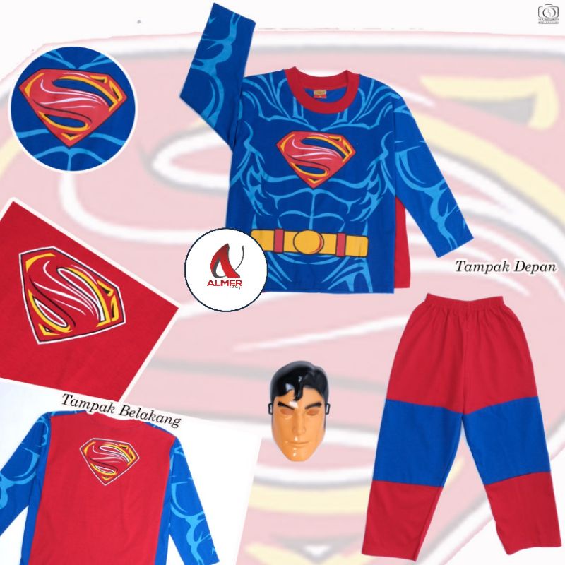 Jual Baju superman kostum superman panjang bersayap gratis sablon nama ...