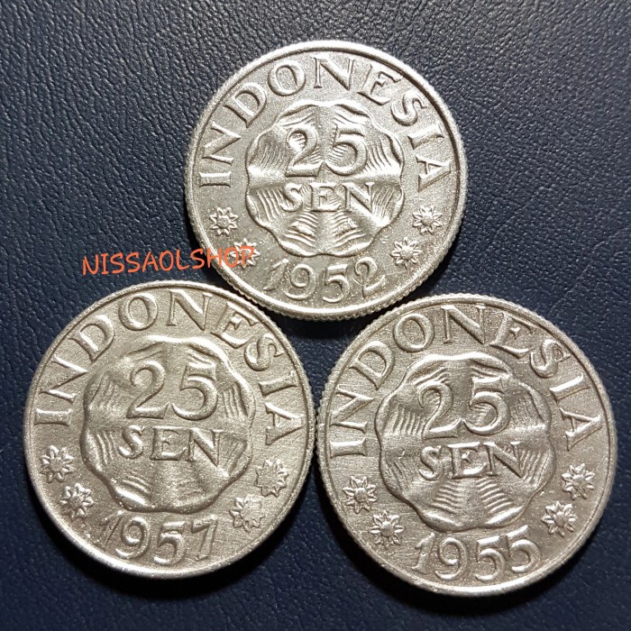 Jual SET TH KOIN 25 SEN GARUDA 1952/1955/1957 | Shopee Indonesia