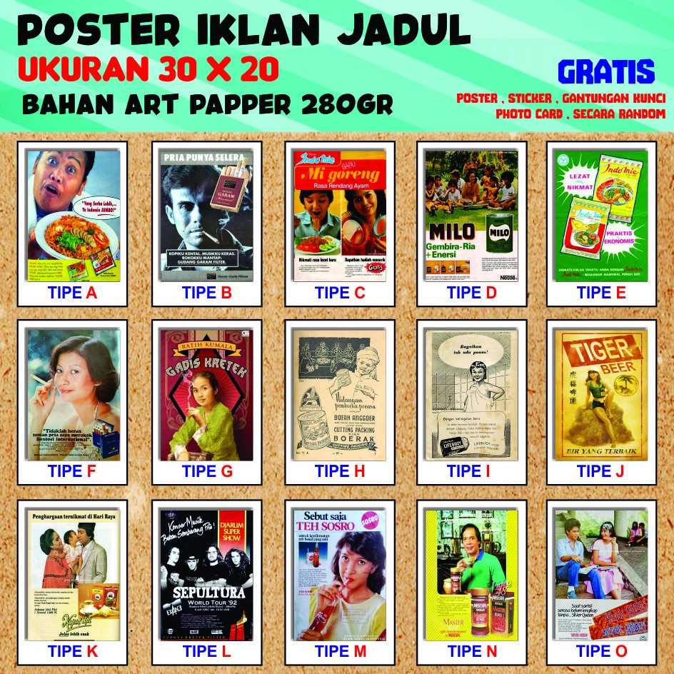Jual dekorasi kamar poster jadul / wallpaper dinding aesthetic | Shopee ...