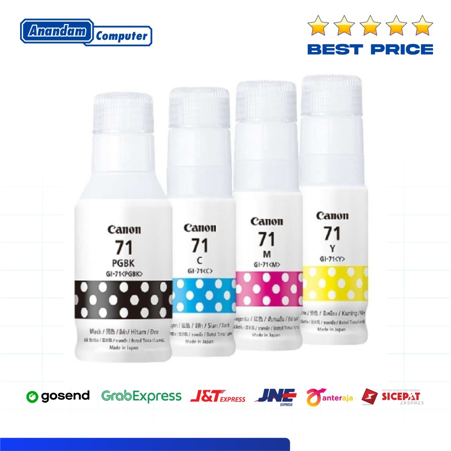 Jual Tinta Canon GI-71 GI 71 Cyan Magenta Yellow Black Original Ink ...