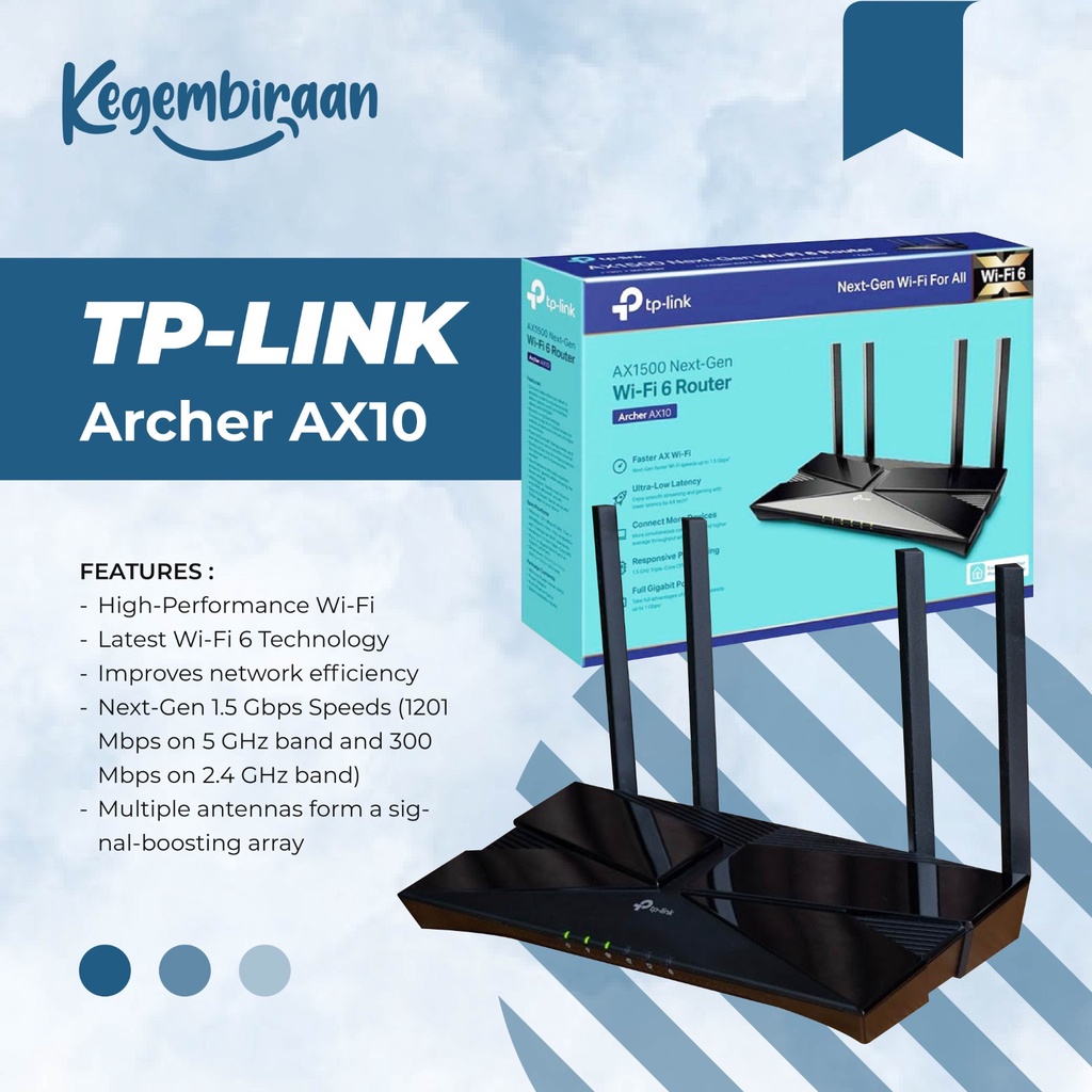 Jual TP-Link AX1500 Next Gen Wi-Fi 6 Router Archer AX10 Wireless Router ...