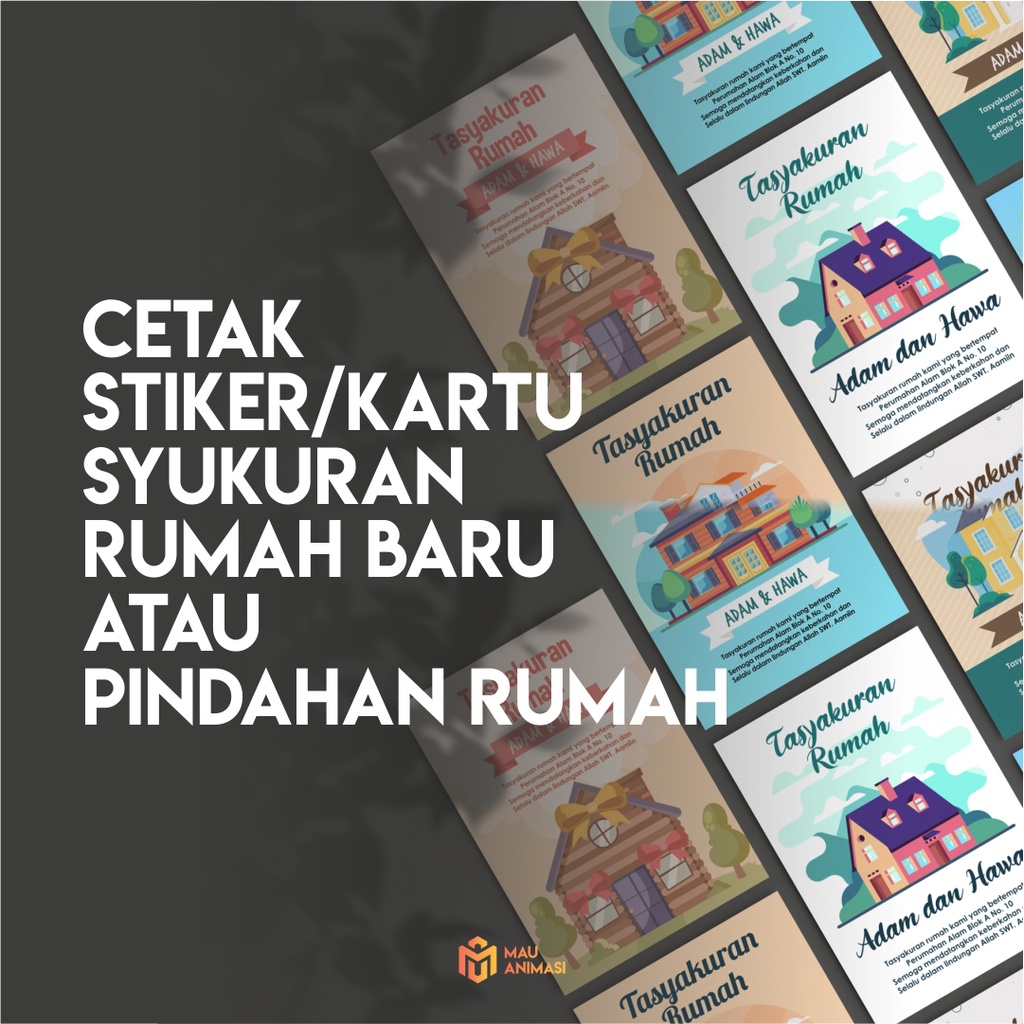 Jual Cetak Stiker atau Kartu Syukuran Rumah Baru atau Pindahan Rumah ...