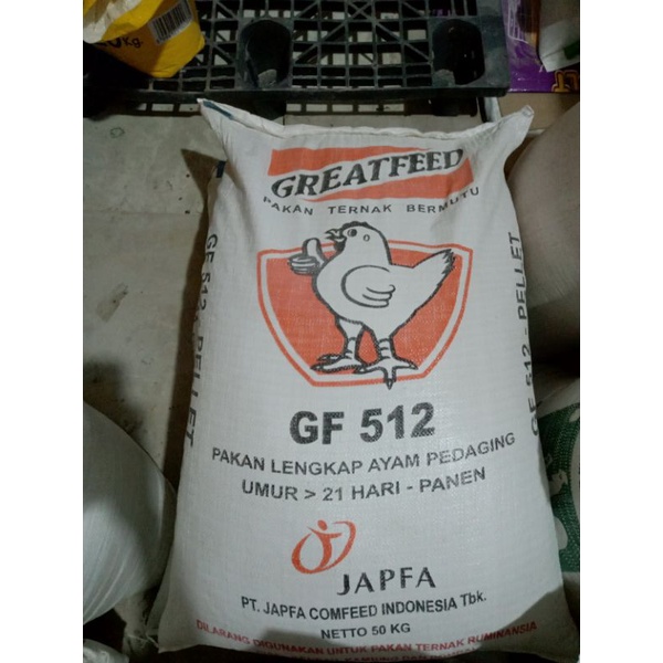 Jual Pakan Ayam Broiler Grower GF 512 Japfa Comfeed 50 Kg | Shopee ...