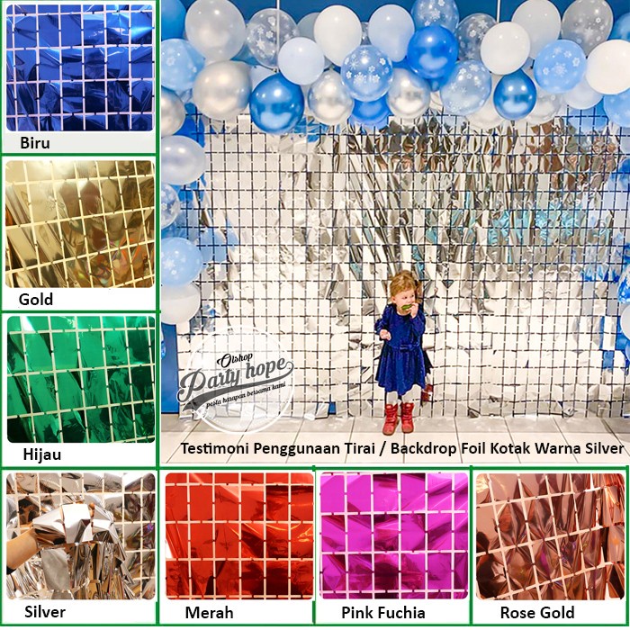 Jual Tirai Foil Kotak / Backdrop Foil Curtain / Tirai rumbai Foil ...