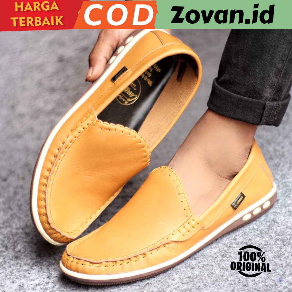 Jual ZOVAN X CORVIA - Sepatu Slip on Slop kulit sapi asli yang nyaman ...