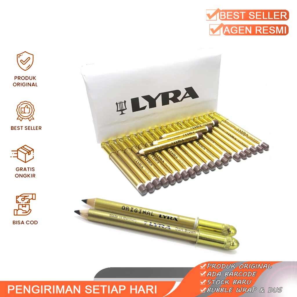 Jual Pensil Alis LYRA Gold Varian Coklat dan Hitam (Original) | Shopee ...