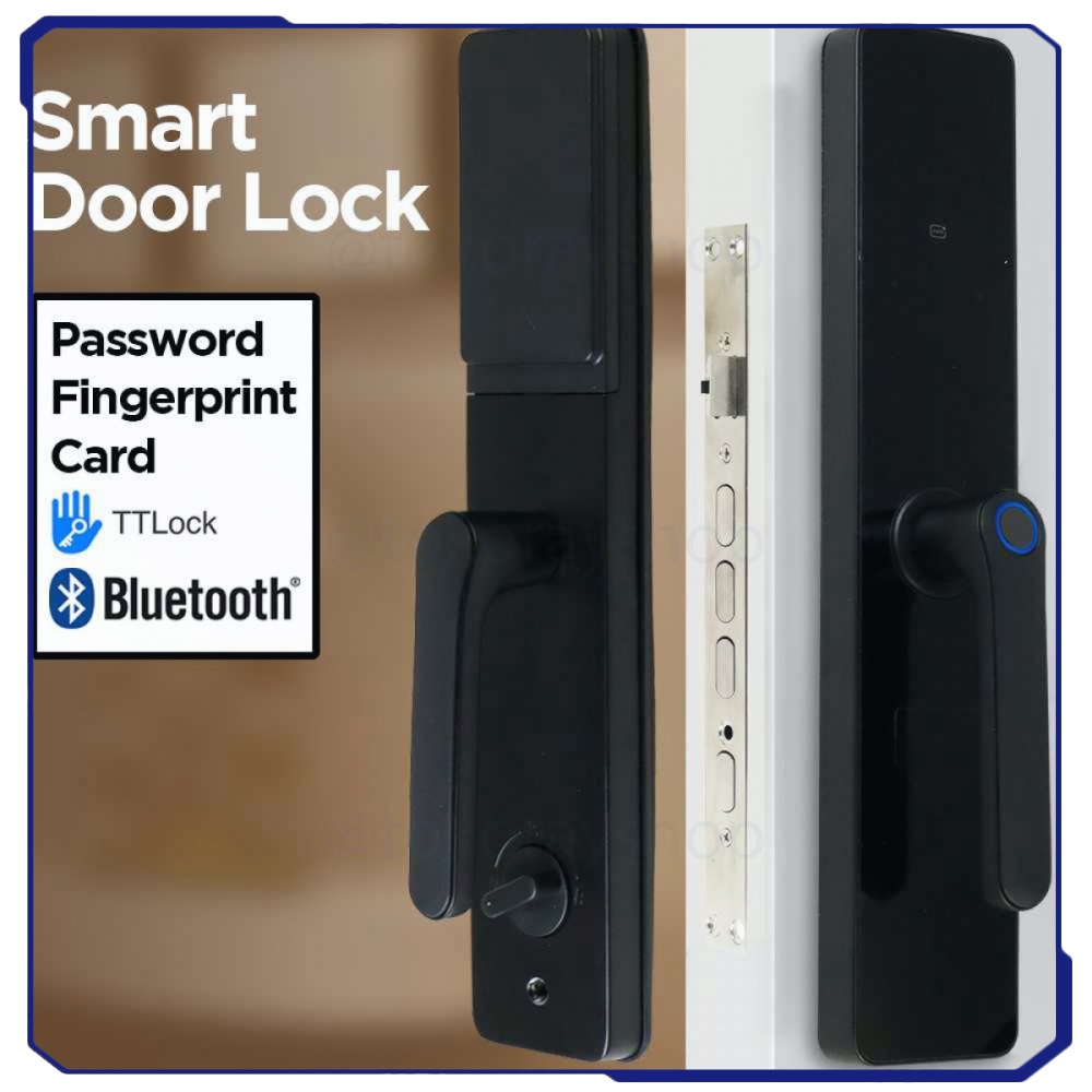 Jual Smart Door Lock Bluetooth Password Fingerprint Card TTLock - F8-TT ...