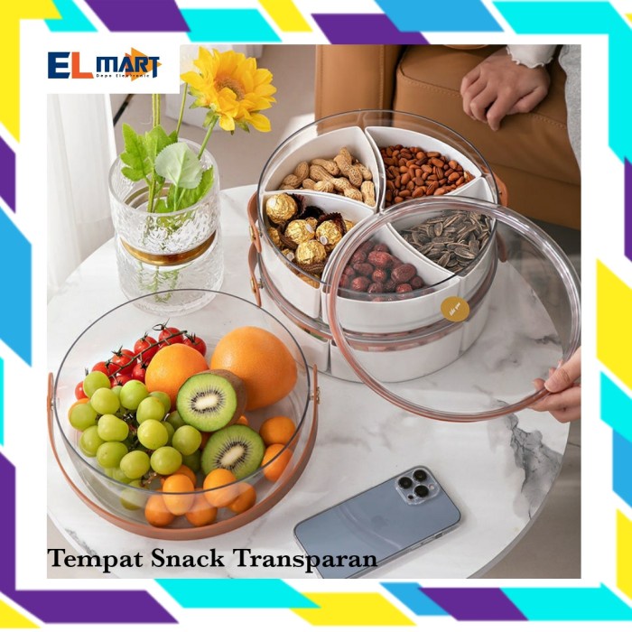 Jual Toples Kue Wadah Snack Lebaran Kedap Udara 5 Sekat Transparan TP05 ...