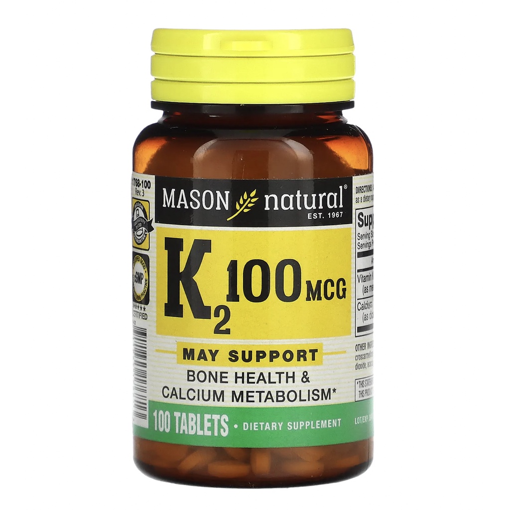 Jual Mason Natural Vitamin K2 + D3 100 mcg 100 tablet | Shopee Indonesia