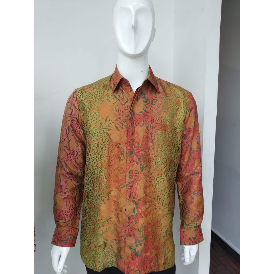 Jual ALLEIRA BATIK SILK L/S ORANGE (CUSTOM) | Shopee Indonesia